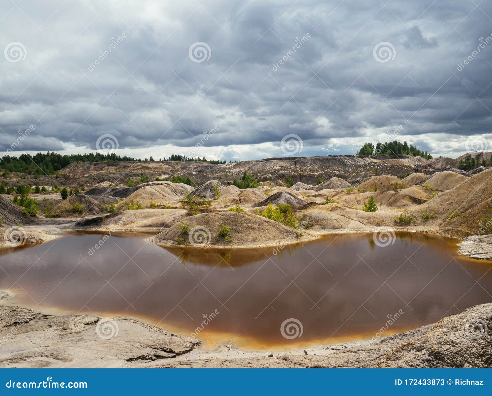 Deposits Of Refractory Clays. Large Quarry With Clay Of Different ...