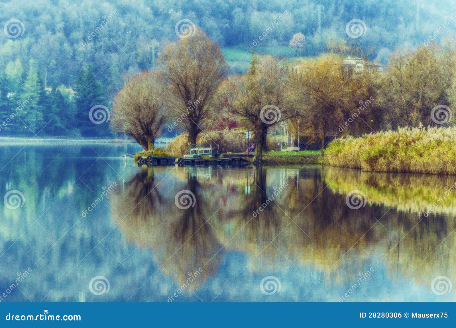 Lake Reflection stock photo. Image of relaxing, seasons - 28280306