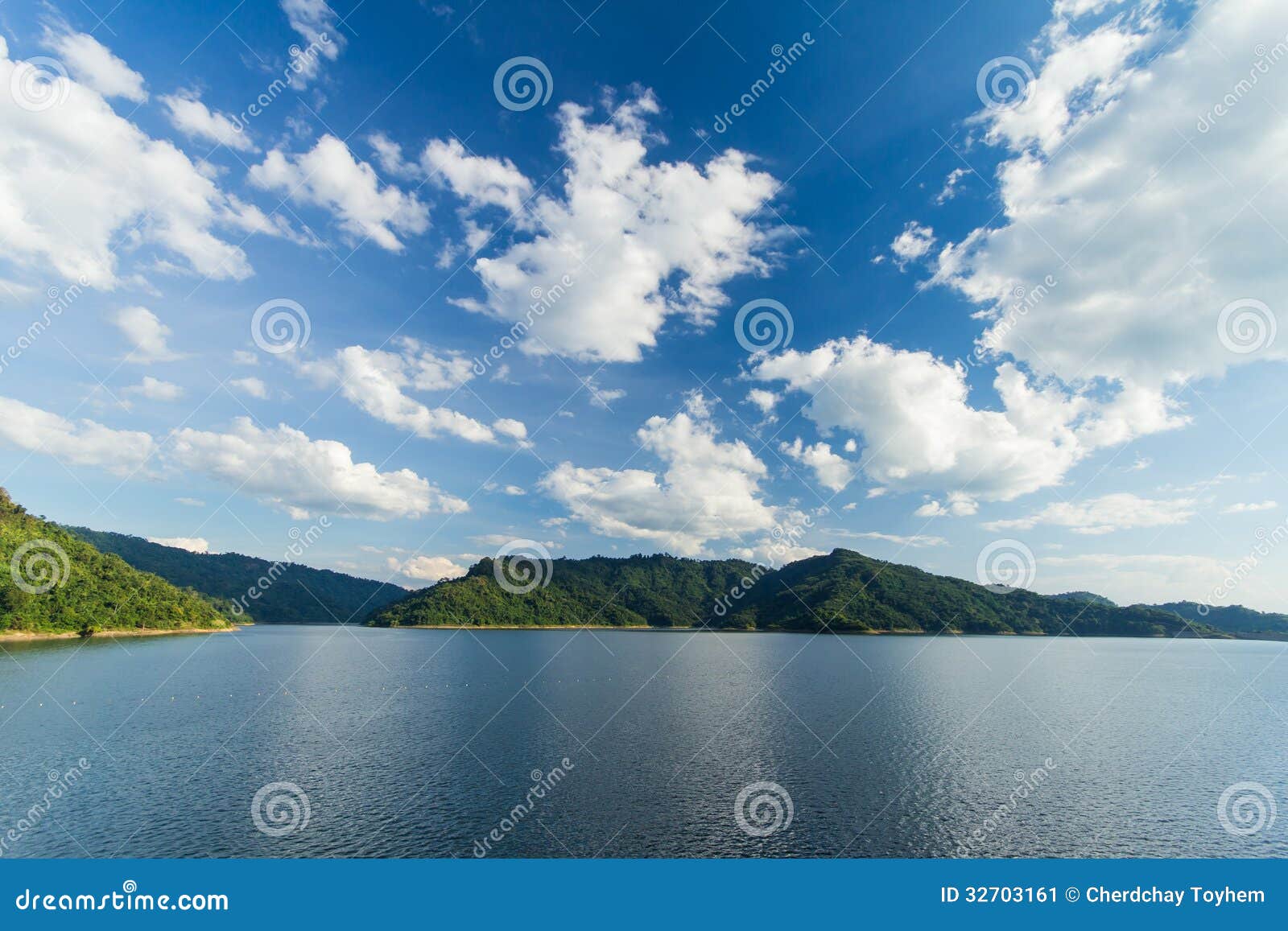 Lake Reflections on the Blue Sky Stock Image - Image of idyllic, plant ...