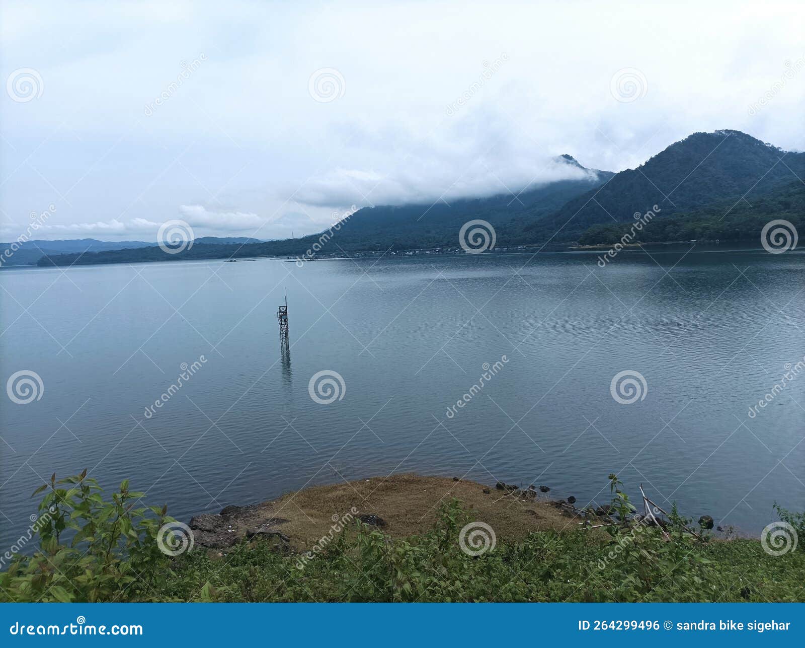 The Reflection of the Mountain in the Water of the Central Java Lake ...