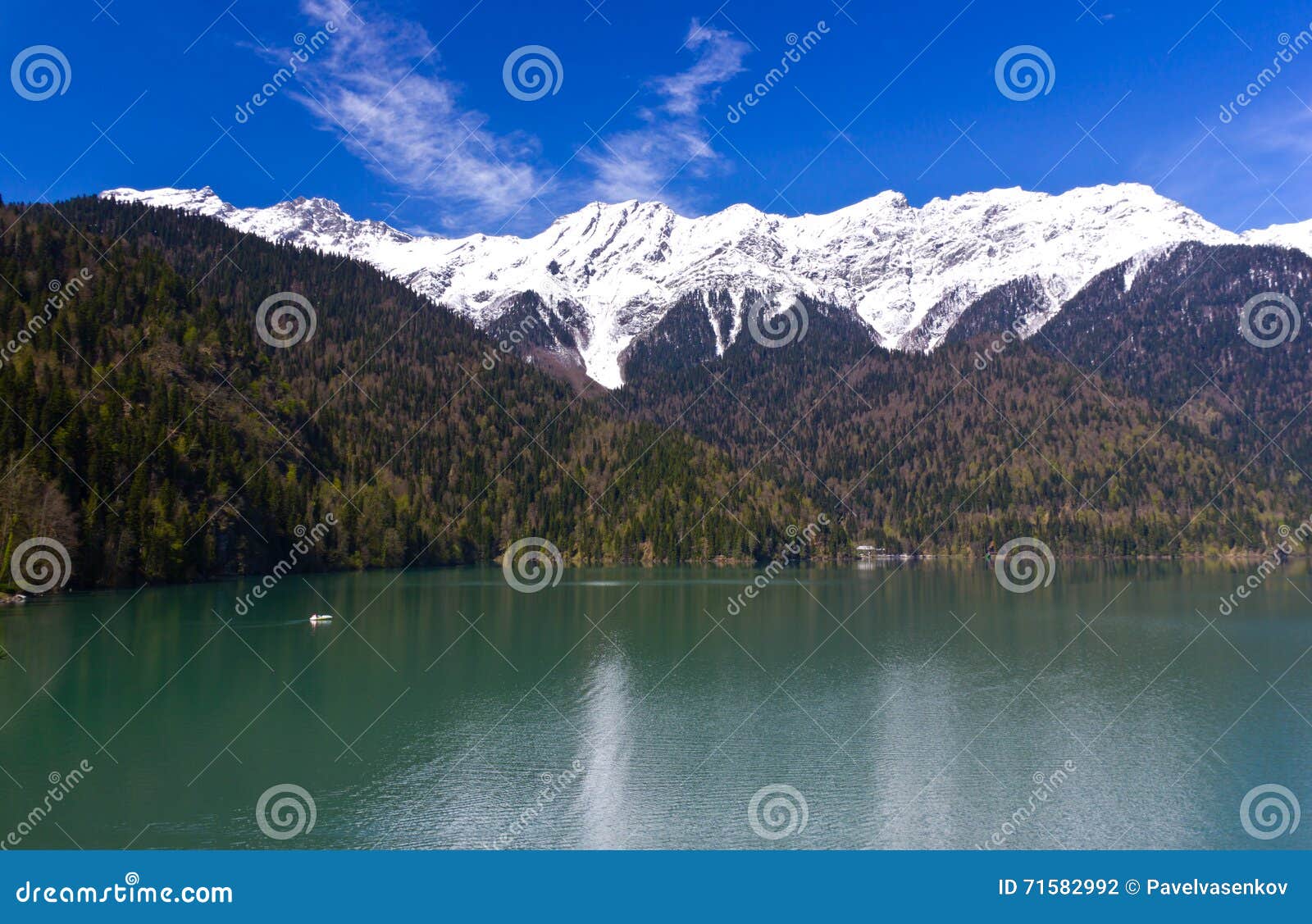 Lake Ritsa, Abkhazia stock photo. Image of ritz, clouds - 71582992