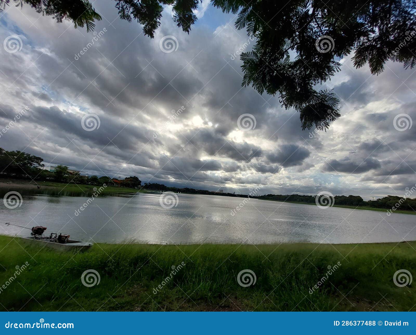 Lake River Sunshine Sunset Park Stock Photo - Image of sunshine, river ...