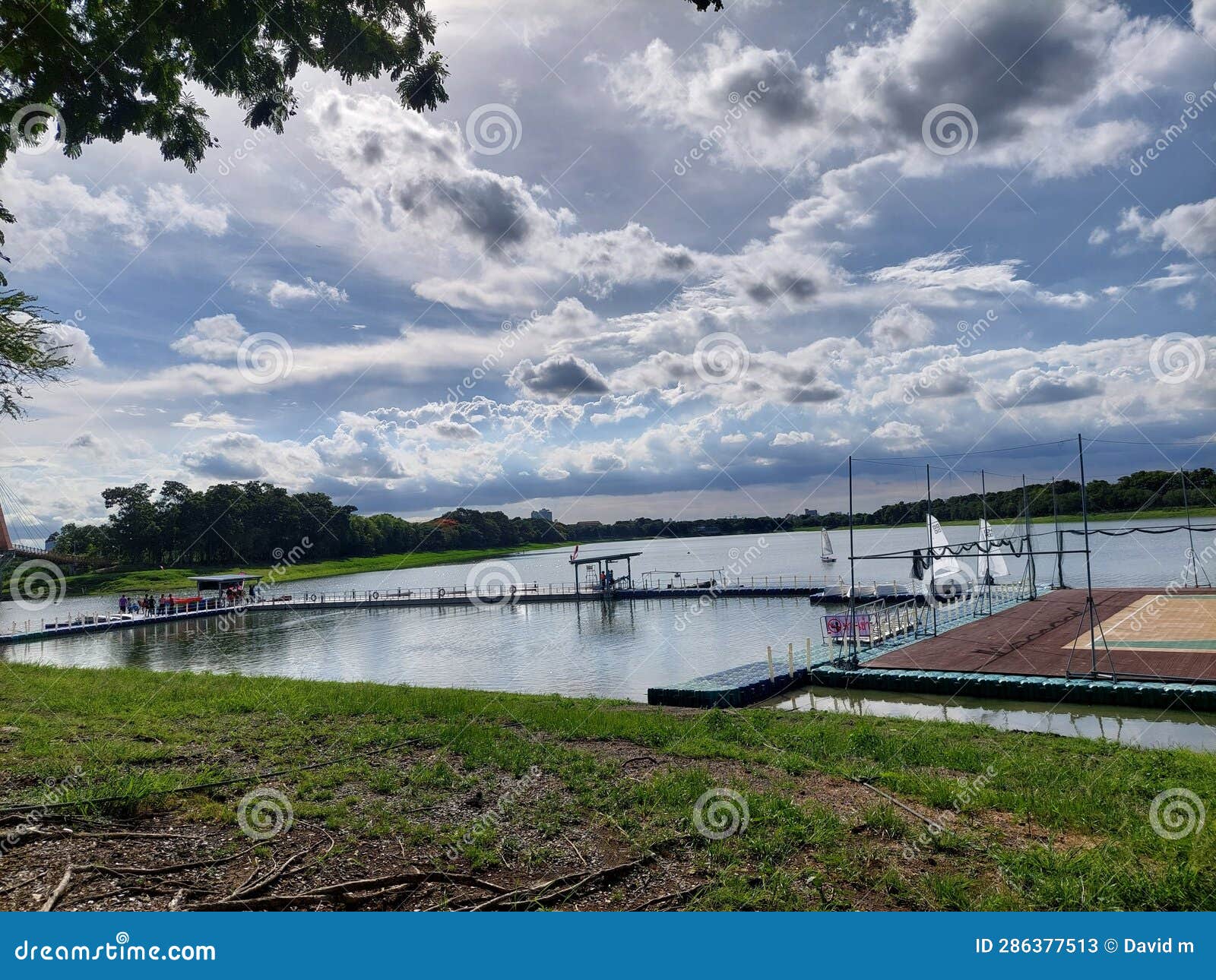 Lake River Sunshine Sunset Park is Stock Image - Image of river, park ...