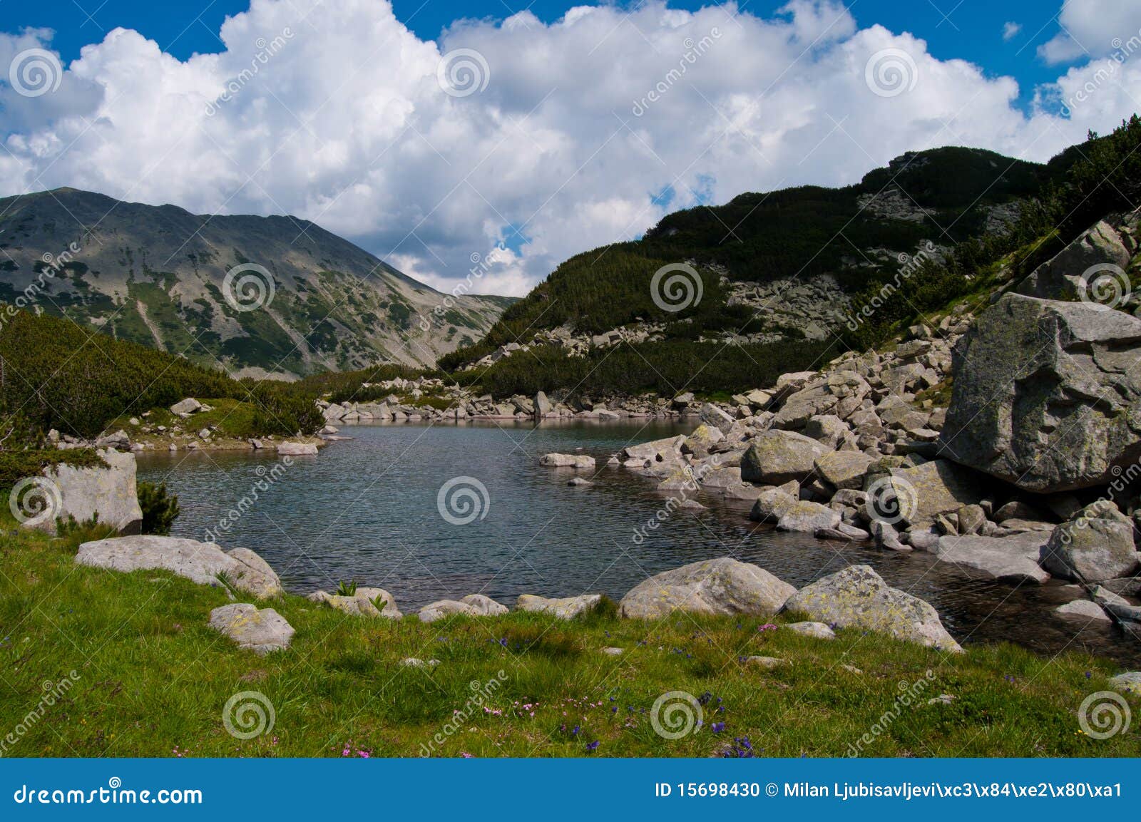 Lake and Rocks stock photo. Image of green, water, peak - 15698430