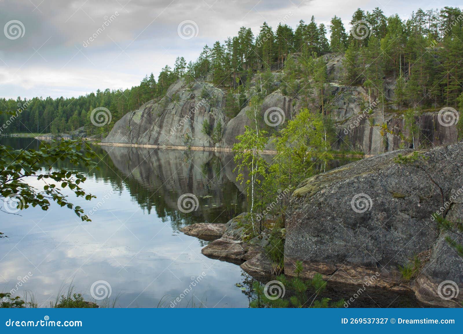 Lake among the rocks stock image. Image of finland, scene - 269537327