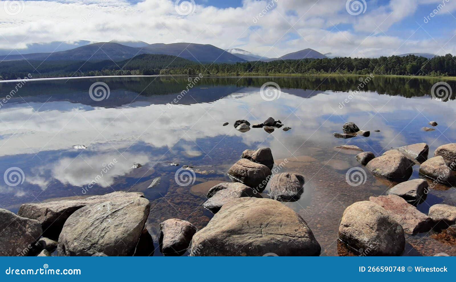 Lake with Rocks on the Shore Stock Photo - Image of green, rocks: 266590748