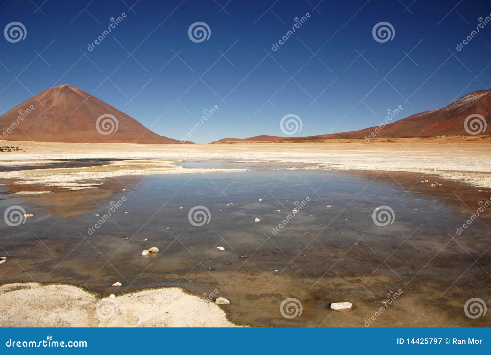 Lake in the Salar stock image. Image of driving, americas - 14425797