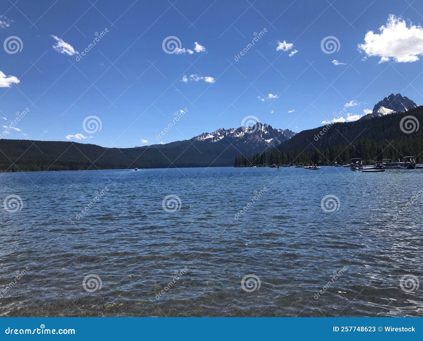 Lake in the Sawtooth Mountains, ID Stock Image - Image of beautiful ...
