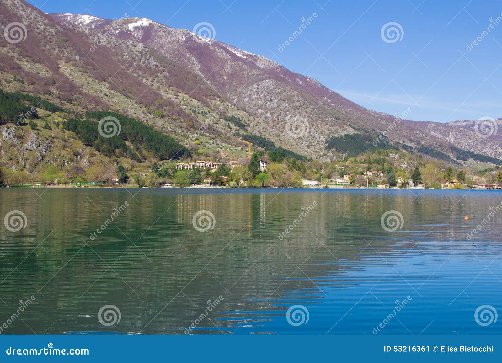 Lake of Scanno stock image. Image of natural, beach, children - 53216361