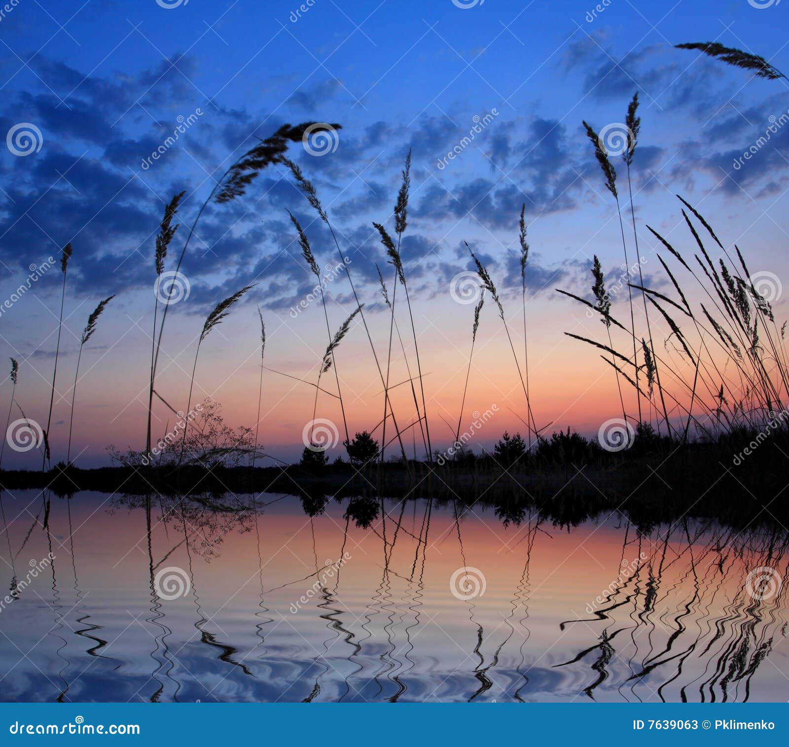 Lake scene on evening stock image. Image of relax, ukraine - 7639063