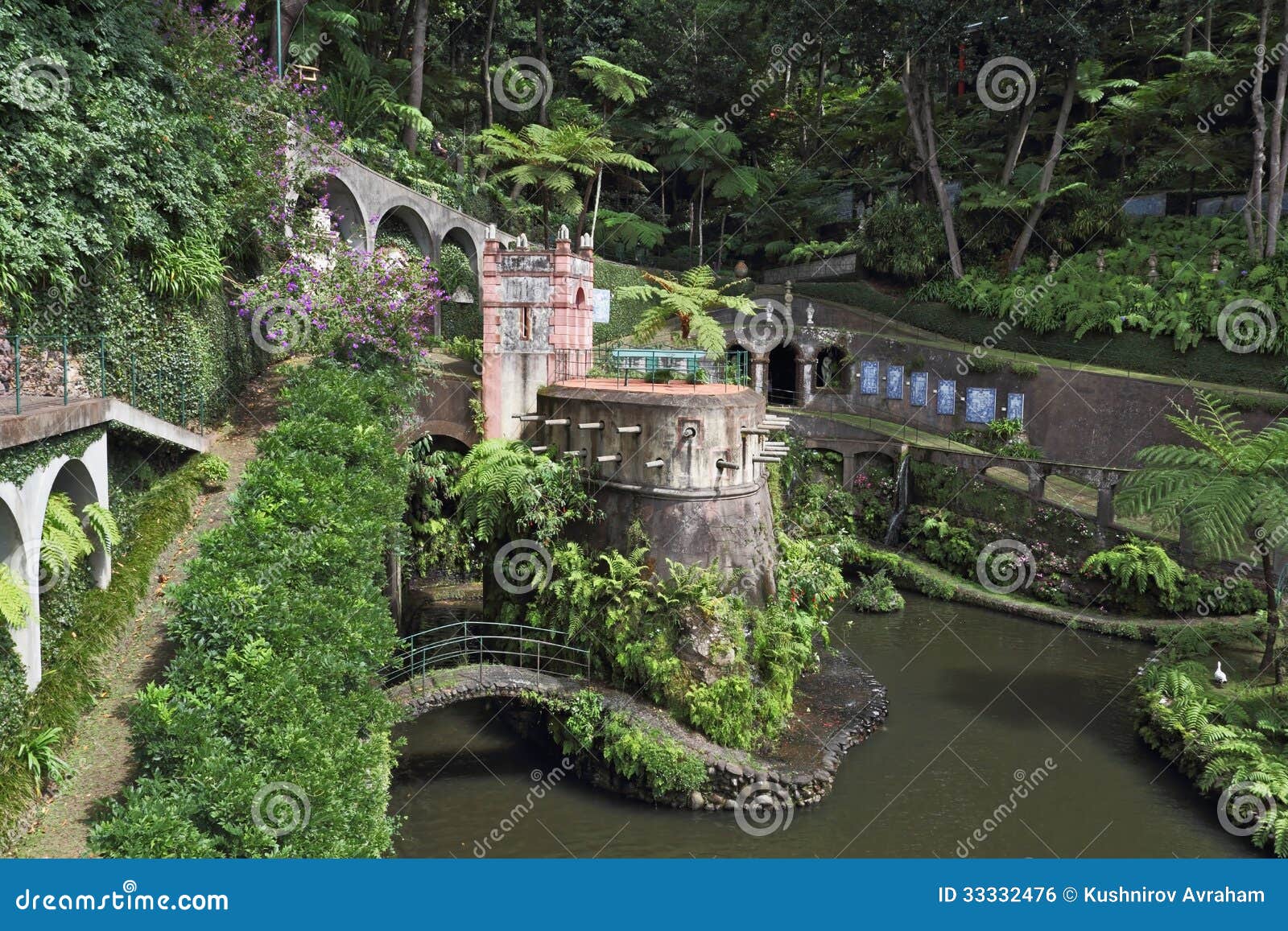 The Lake and the Scenic Bridge Stock Photo - Image of outdoors, madeira ...