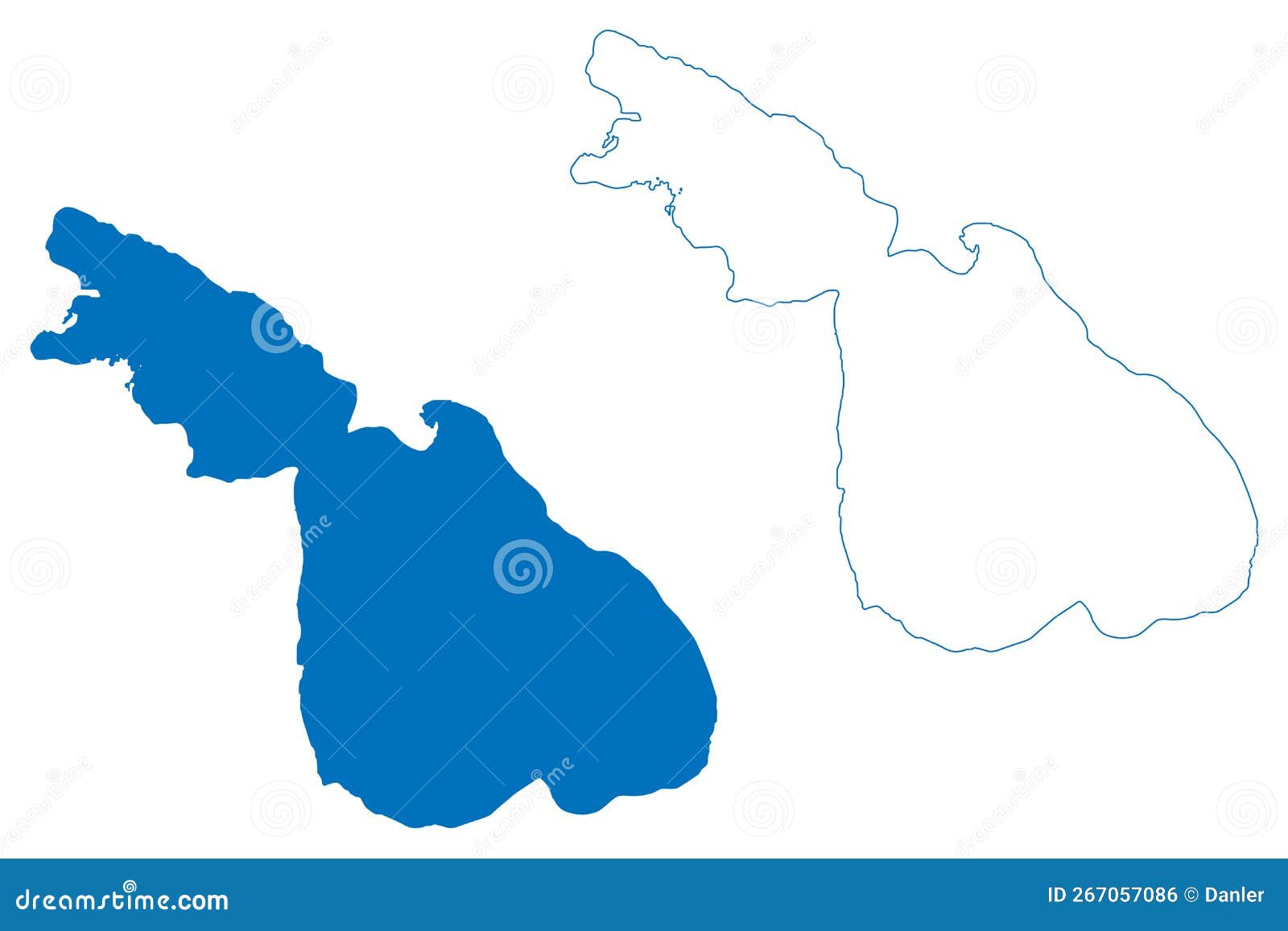 Lake Sevan Republic Of Armenia Map Vector Illustration, Scribble Sketch Sevana Lich Map ...