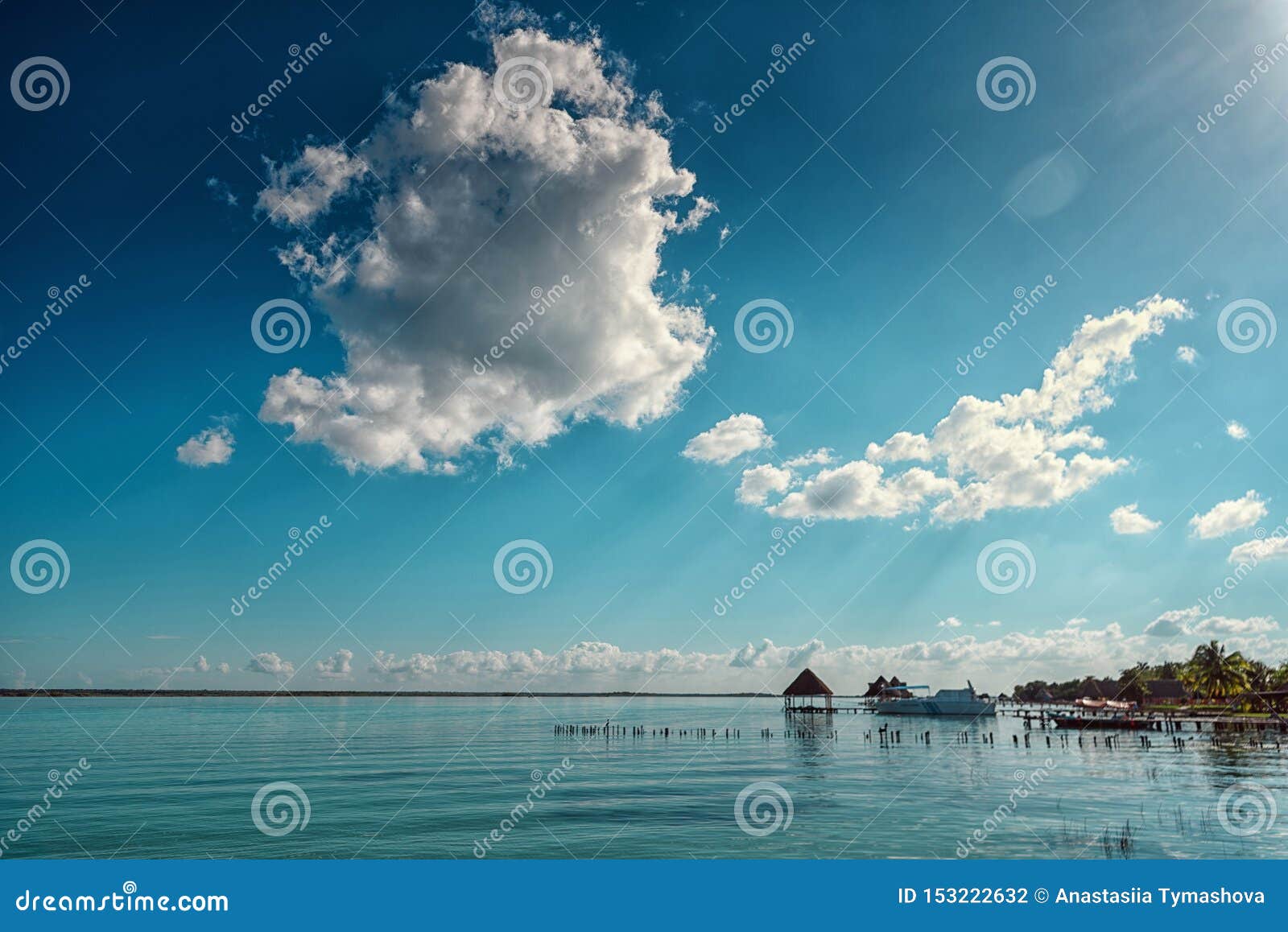 The Lake is Seven Shades of Blue Stock Photo - Image of bacalar ...