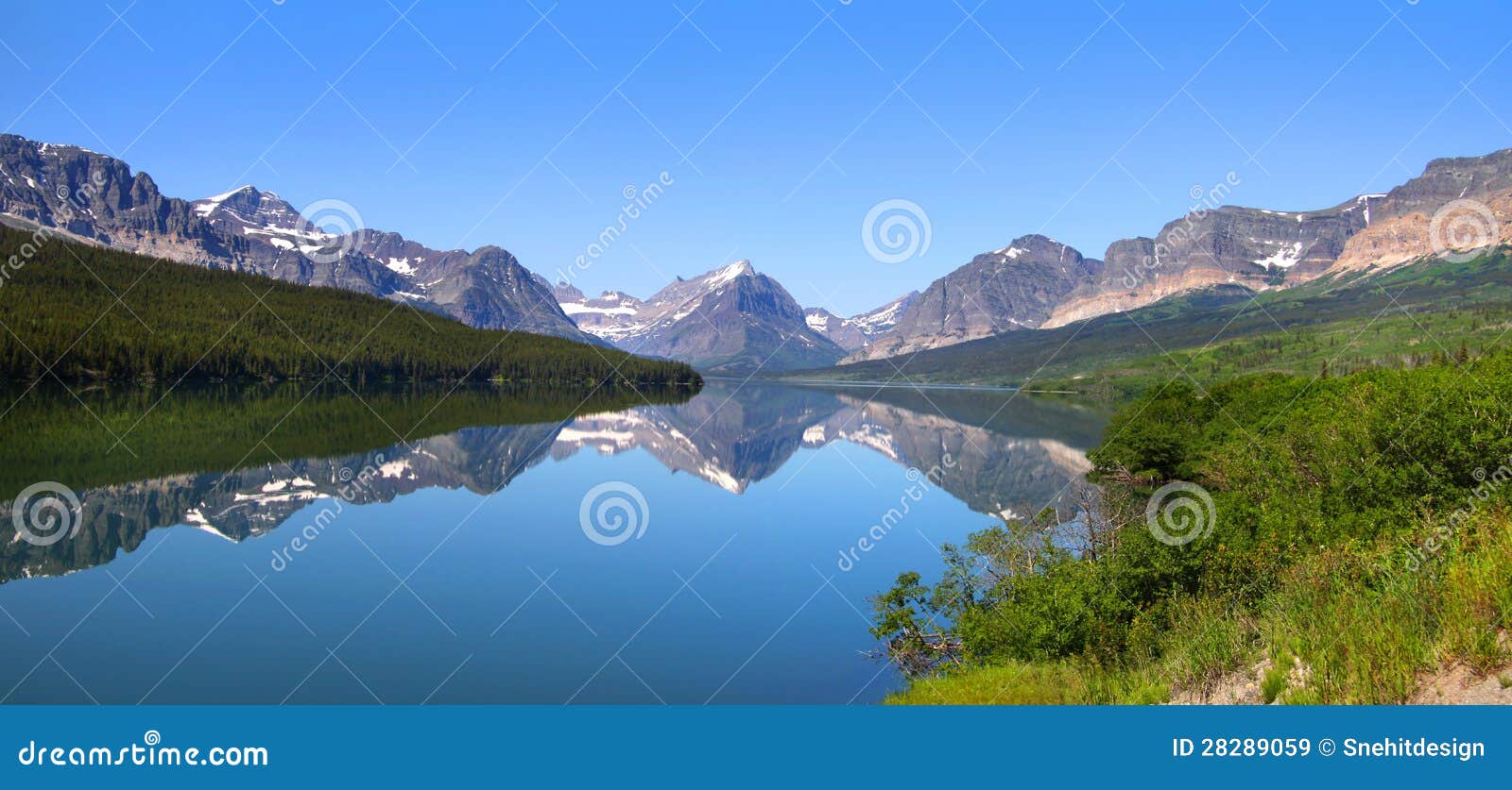 Lake Sherburne stock image. Image of swift, montana, spectacular - 28289059