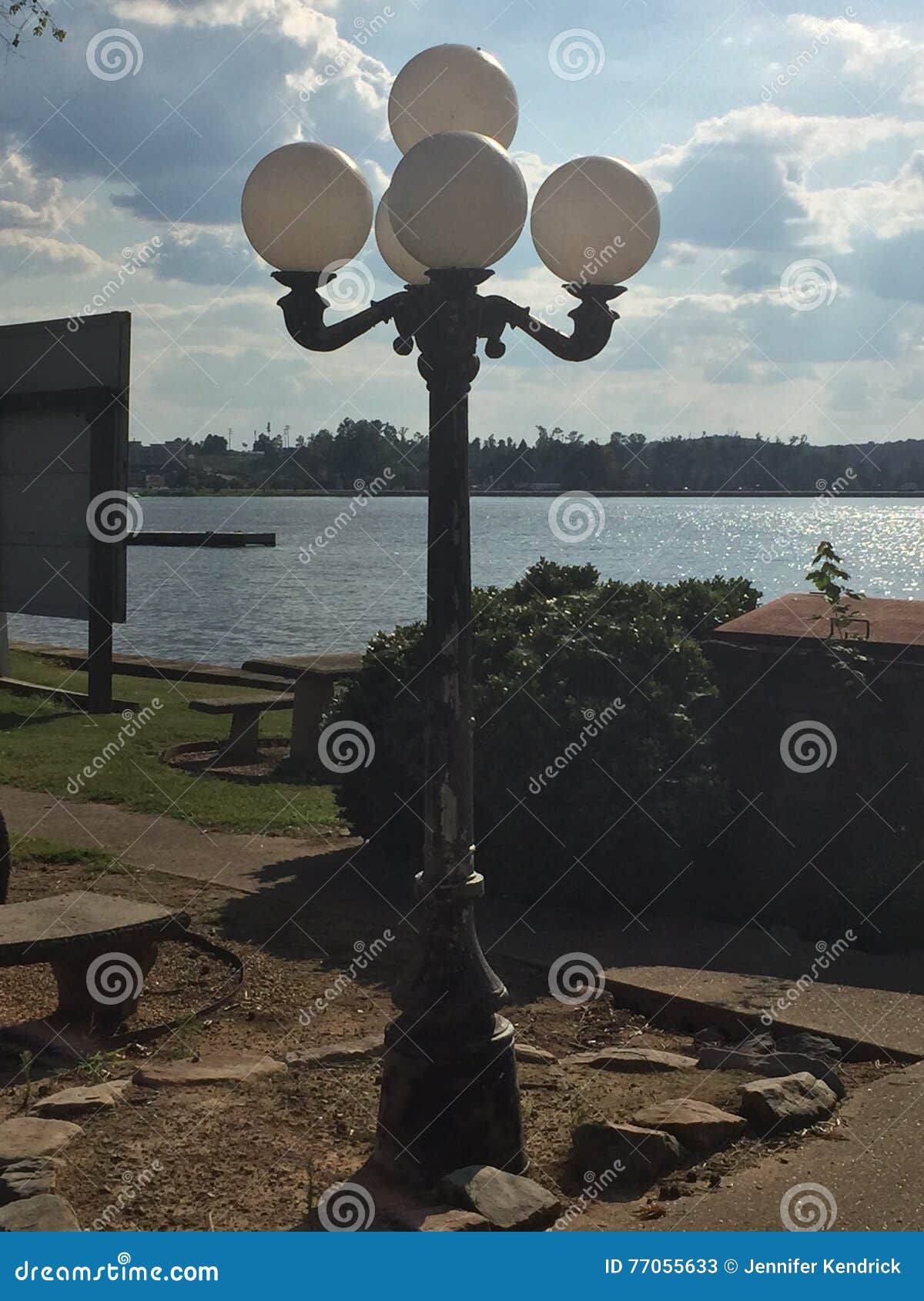 Lake side lamp stock image. Image of lake, lakeside, lamppost - 77055633