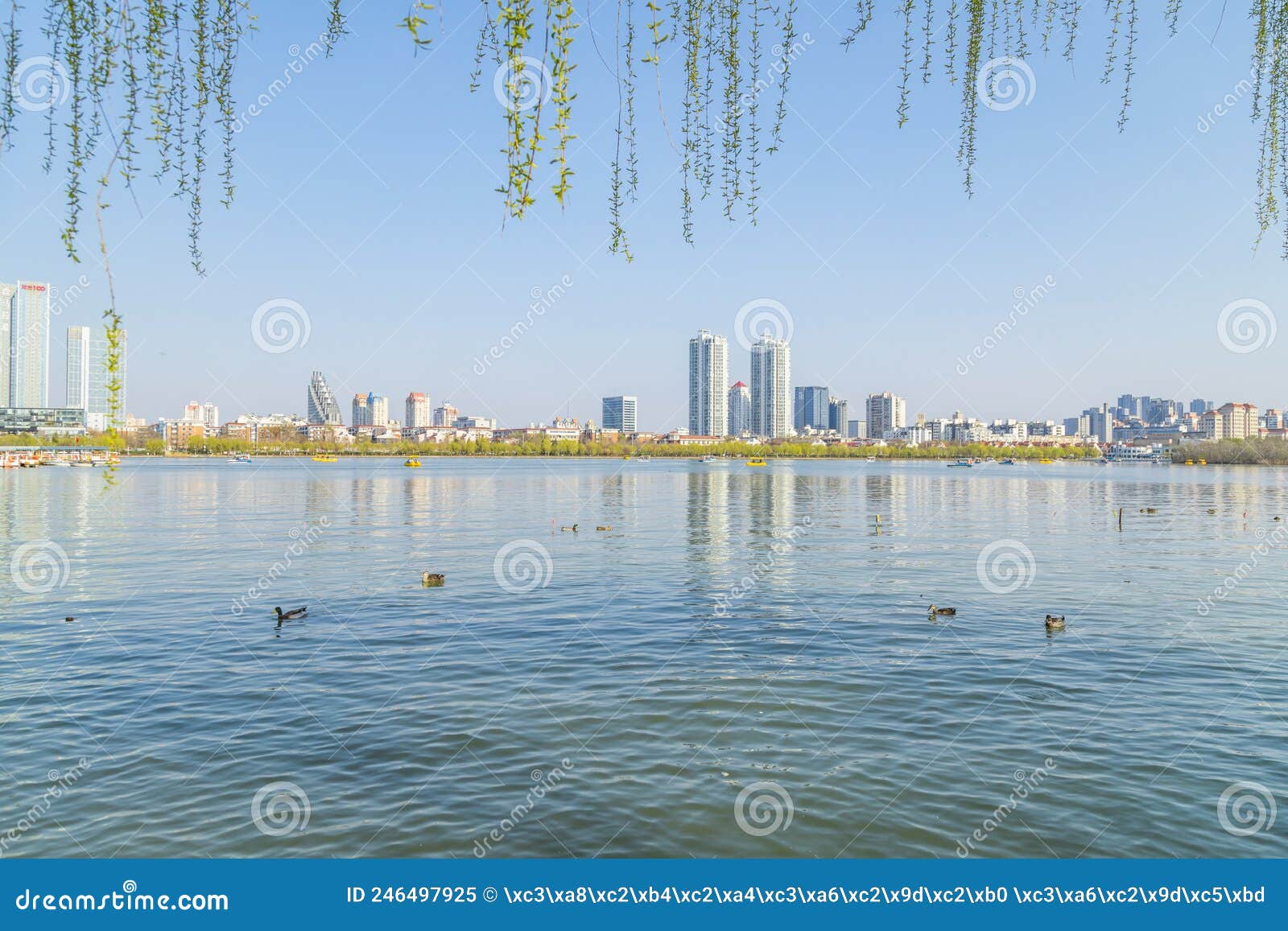 The Lake Skyline of Tianjin Water Park Stock Image - Image of ...