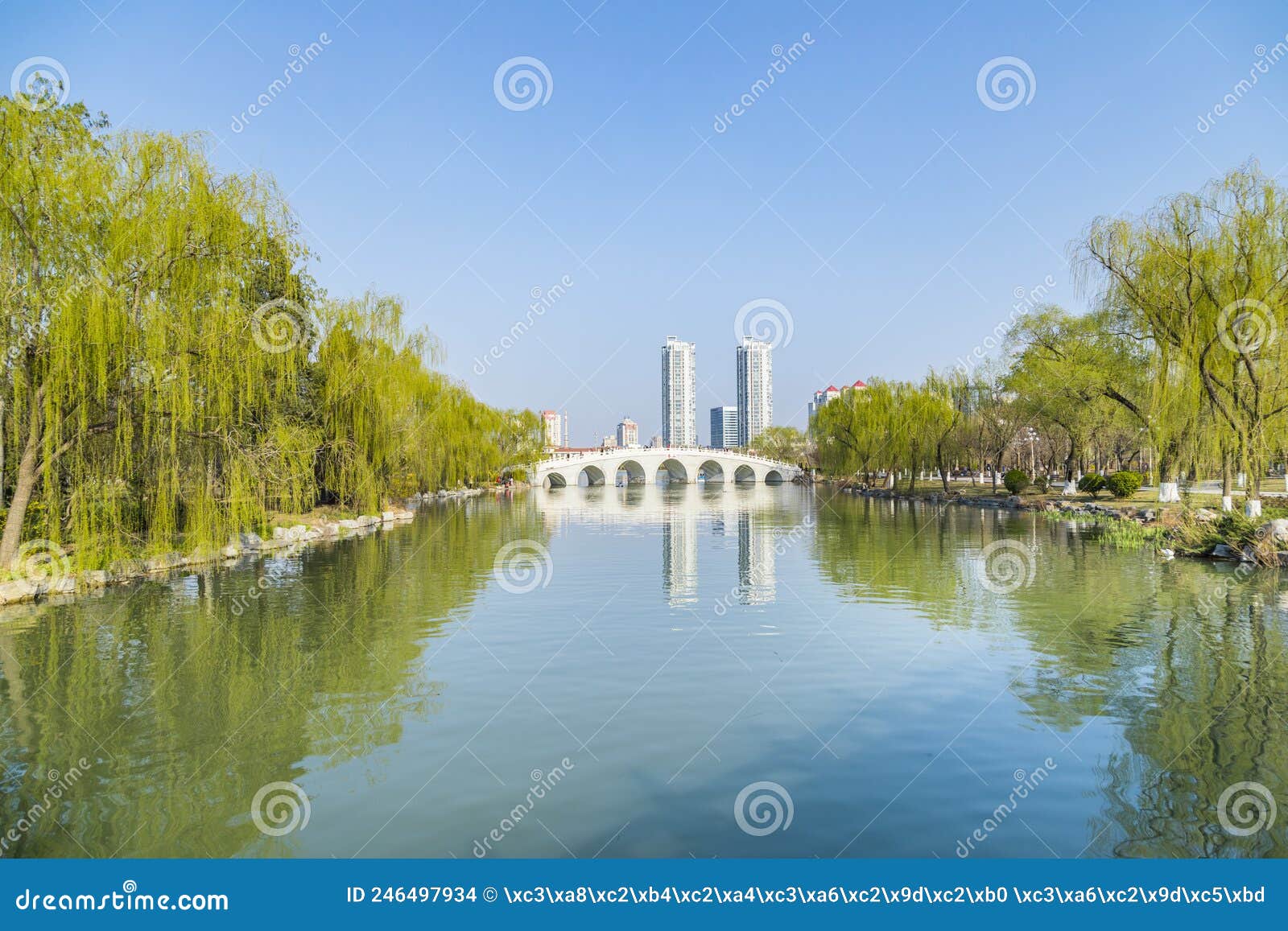 The Lake Skyline of Tianjin Water Park Stock Photo - Image of clear ...