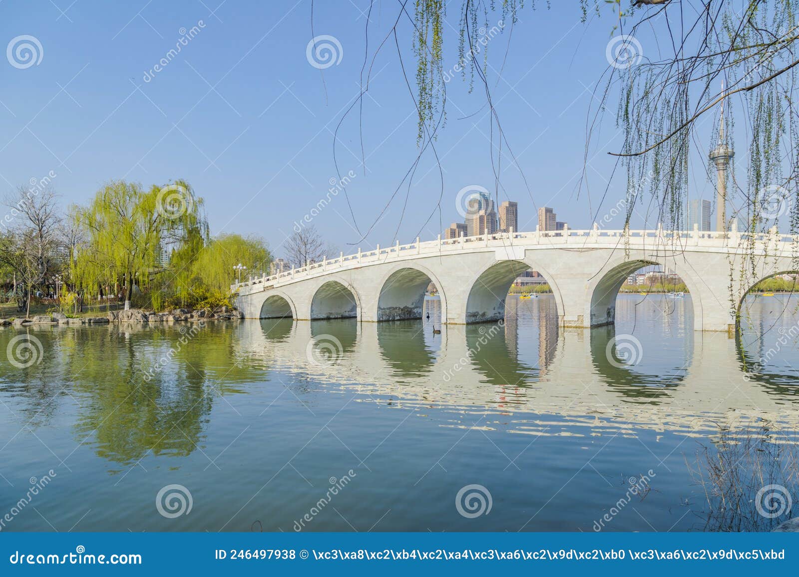 The Lake Skyline of Tianjin Water Park Stock Photo - Image of colorful ...