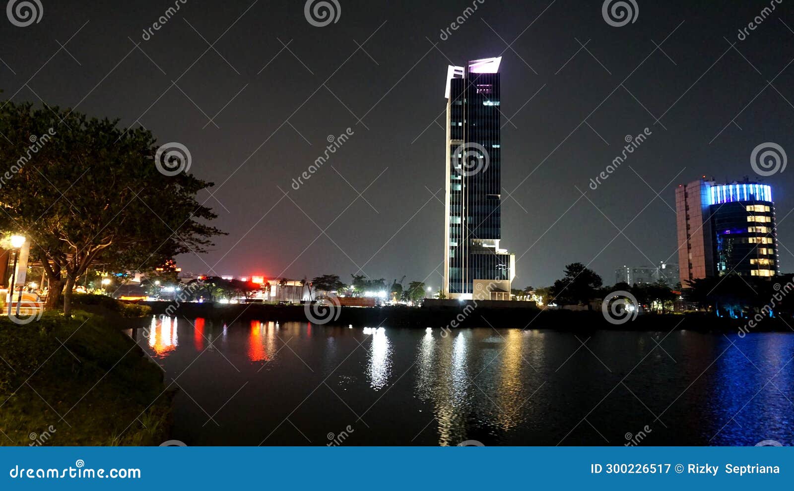 Beautiful Lake in the Night at West Java Indonesia Editorial ...