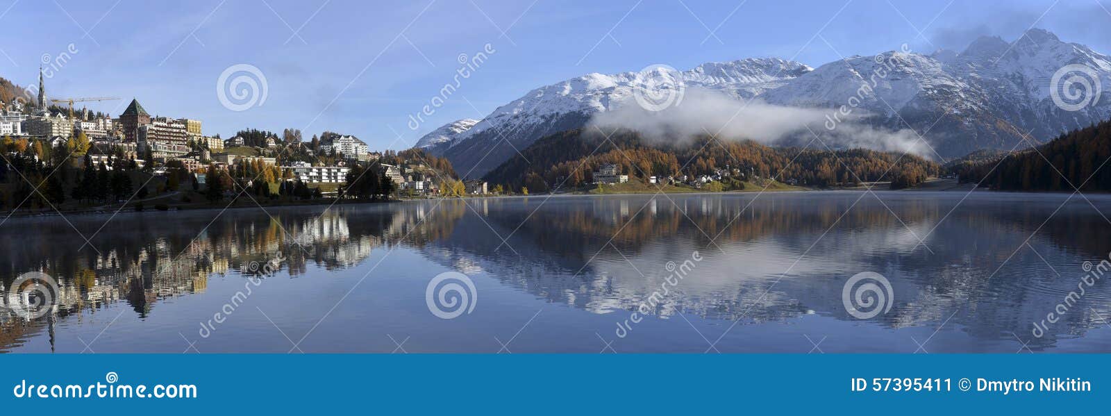 Lake St. Moritz in the Autumn Stock Image - Image of canton, frost ...