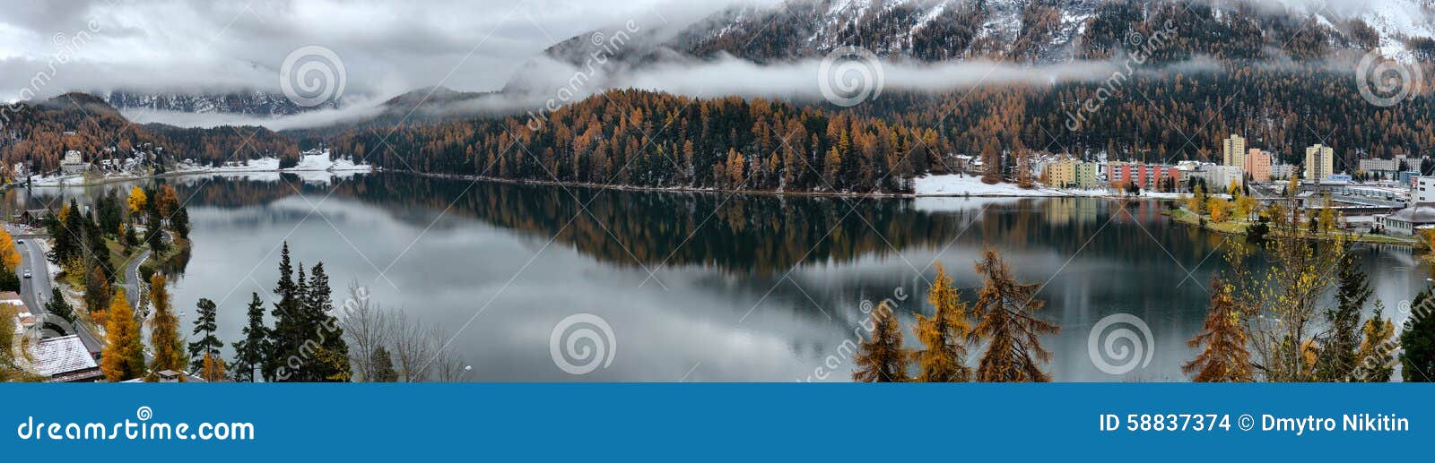 Lake St. Moritz in the Autumn Stock Photo - Image of mountain, canton ...