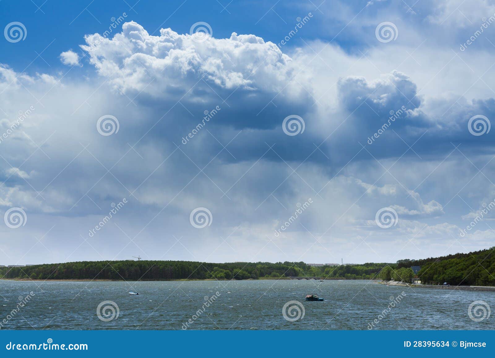Lake in storm stock photo. Image of changchun, horizon - 28395634