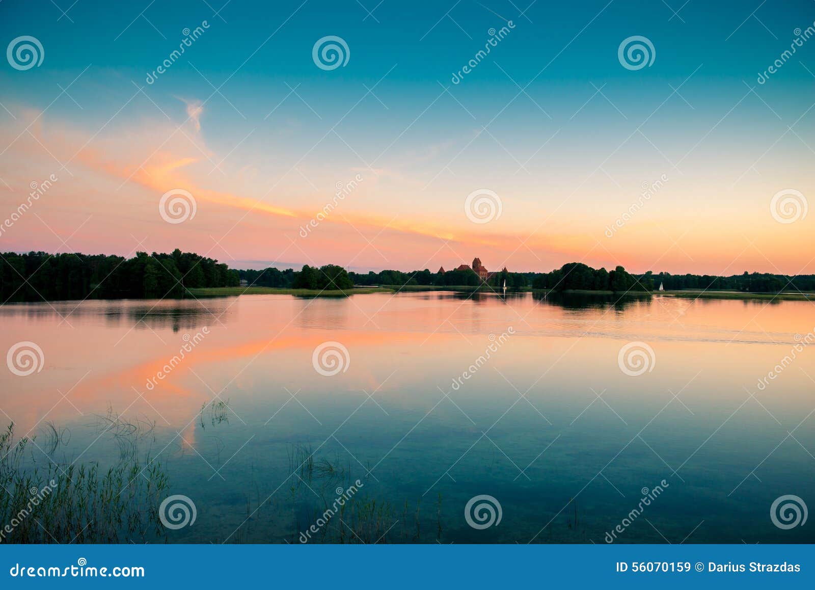 Lake sundown and sky stock image. Image of romantic, water - 56070159