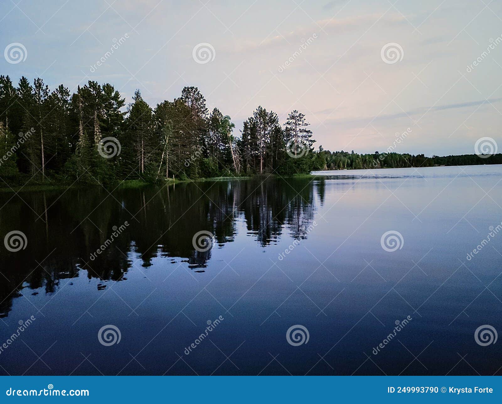 Lake Sunset Evening Water Nature Trees Stock Photo - Image of trees ...