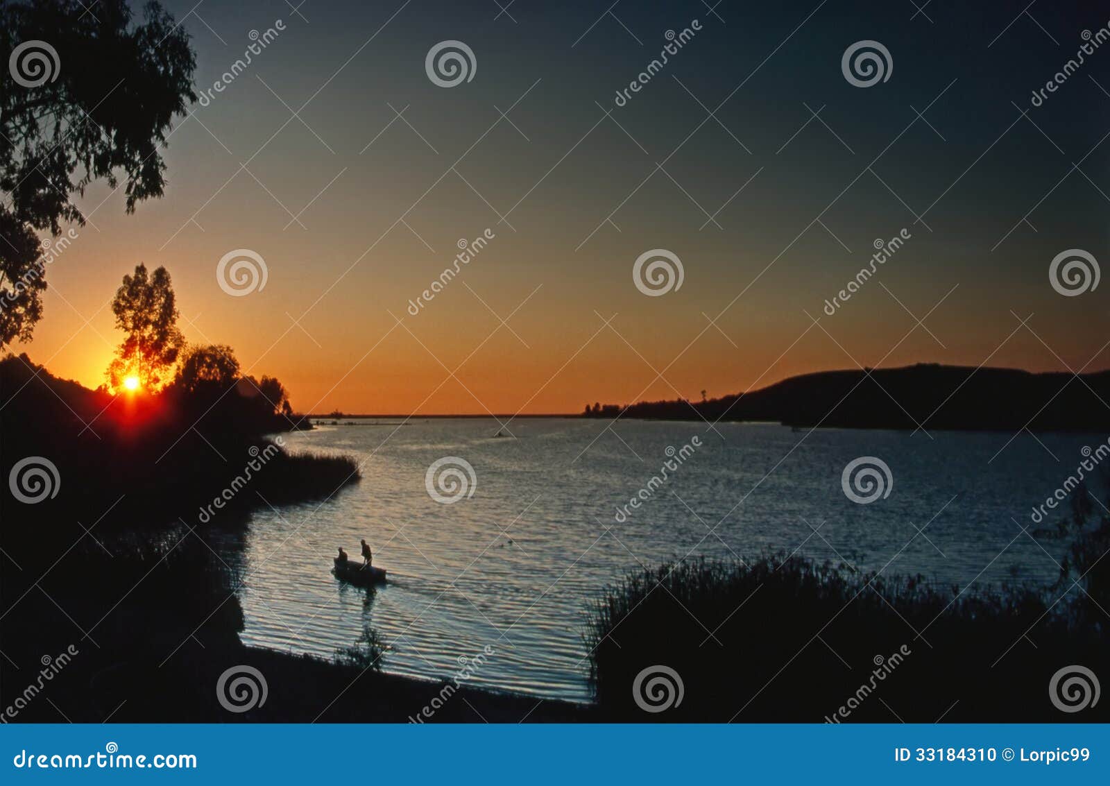 Lake at sunset stock photo. Image of caluifornia, flora - 33184310