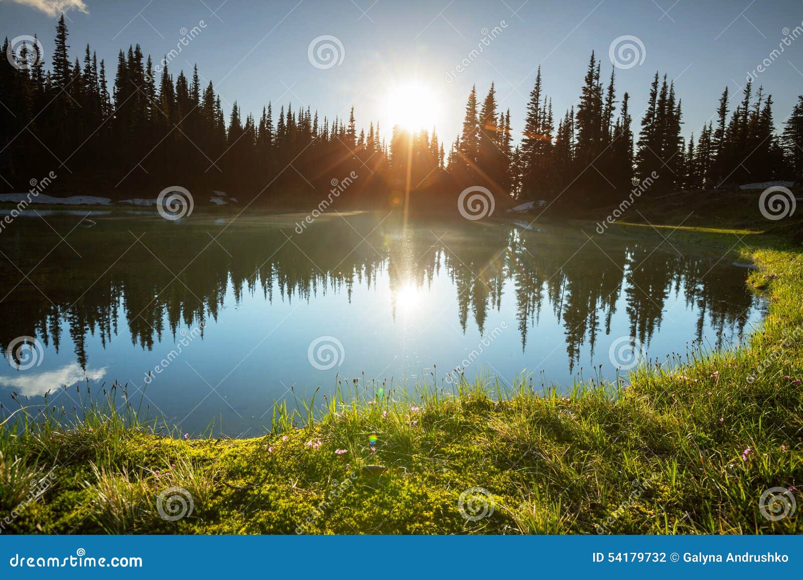 Lake on sunset stock photo. Image of clouds, dawn, lake - 54179732