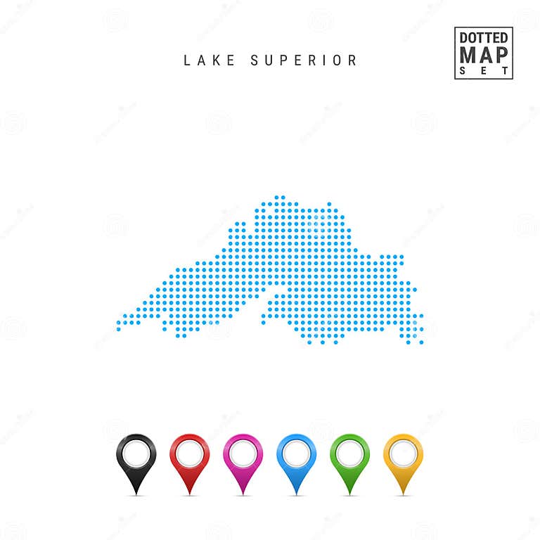 Lake Superior Dots Pattern Vector Map. Stylized Silhouette of Lake ...