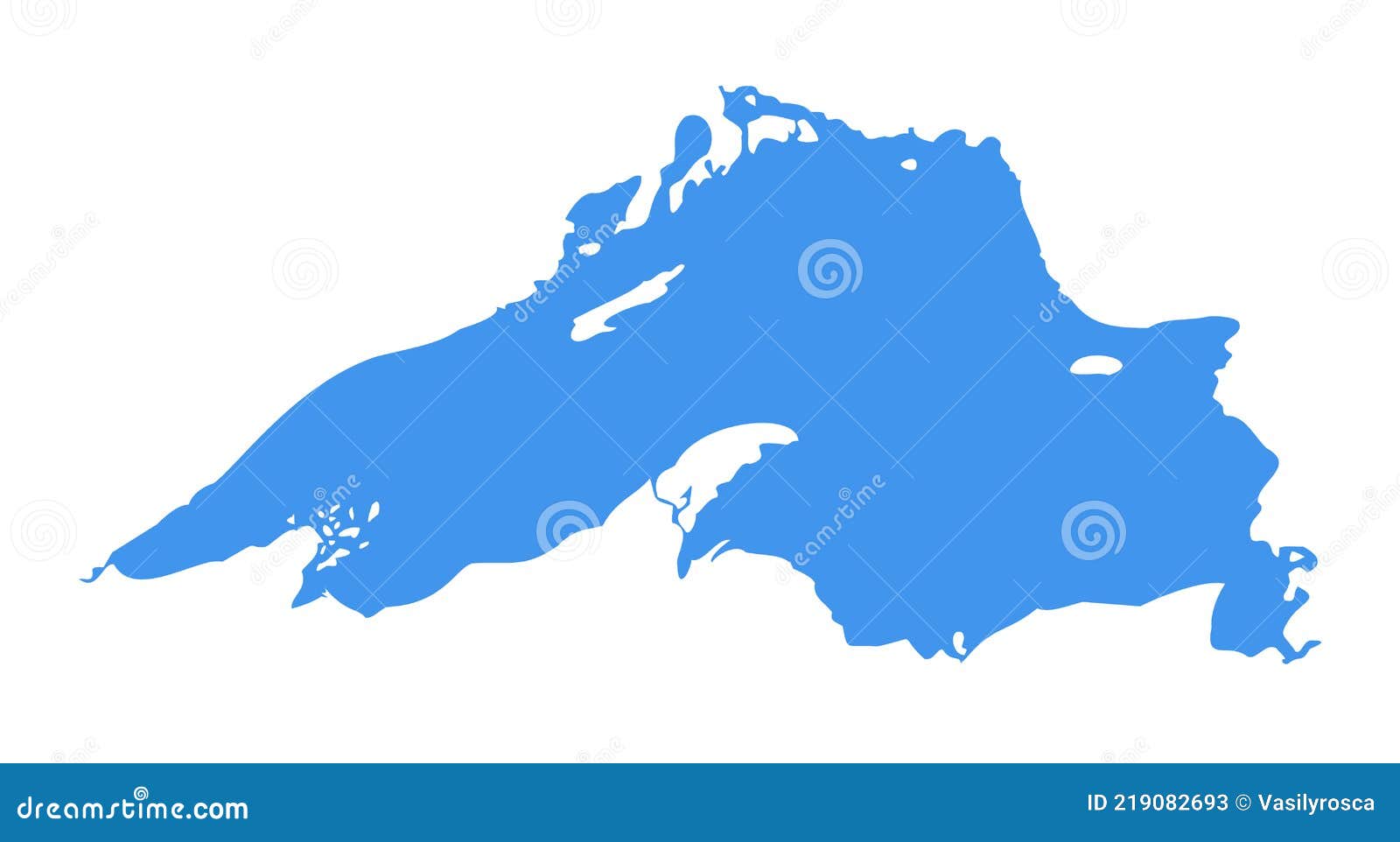 Lake Superior Map Michigan Superior Vector Silhouette Abstract ...