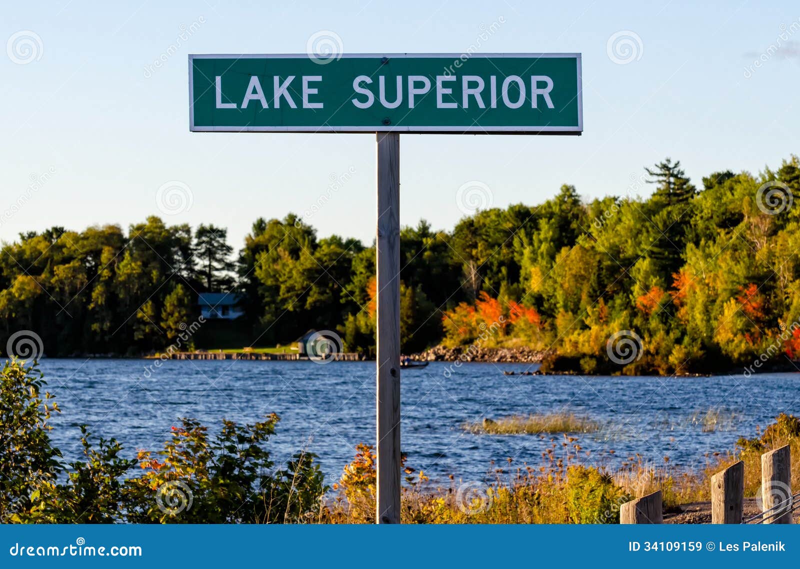 Lake Superior Sign Post stock image. Image of lake, canada - 34109159