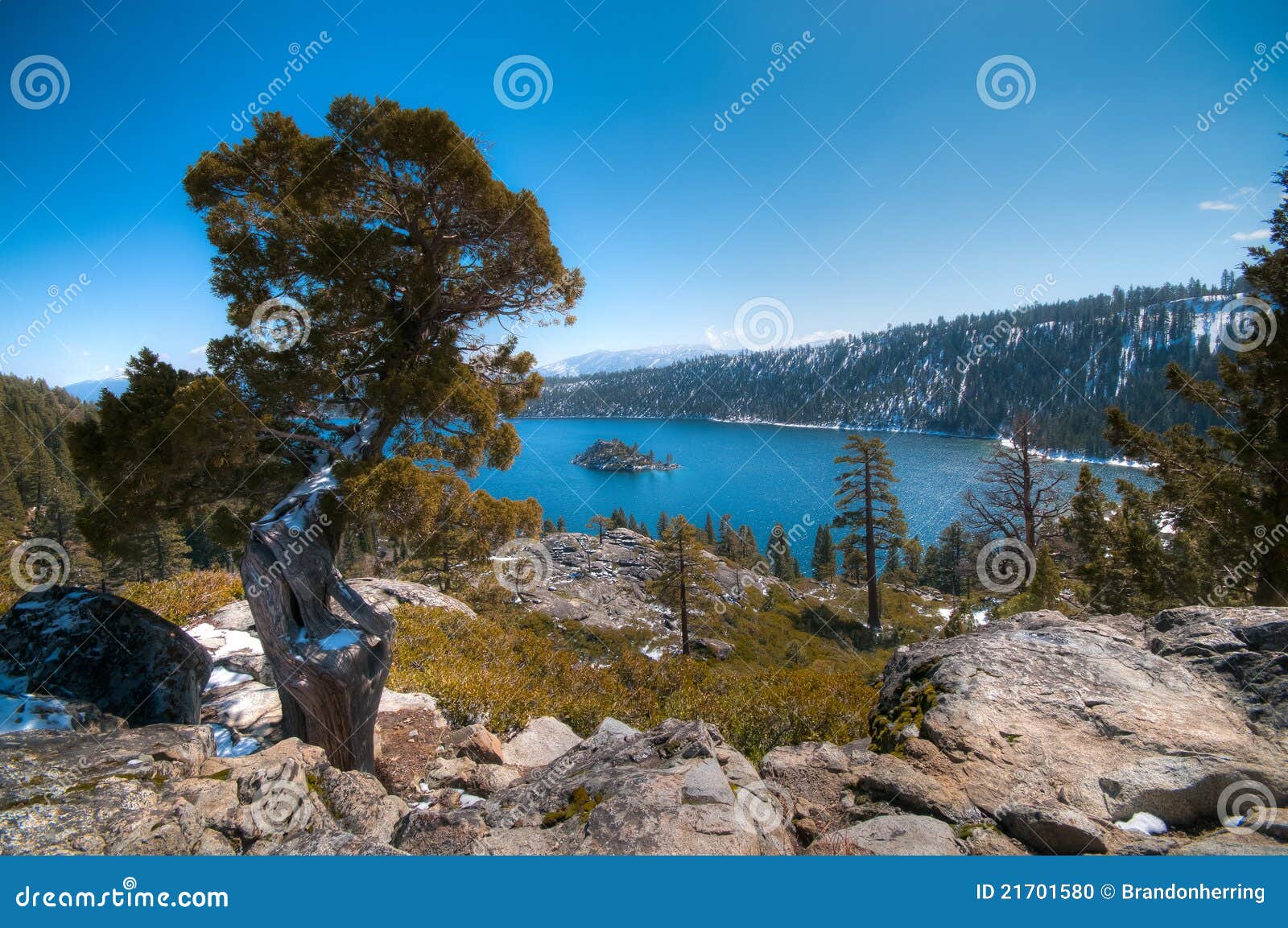 Lake Tahoe spring scene stock photo. Image of snow, clear - 21701580