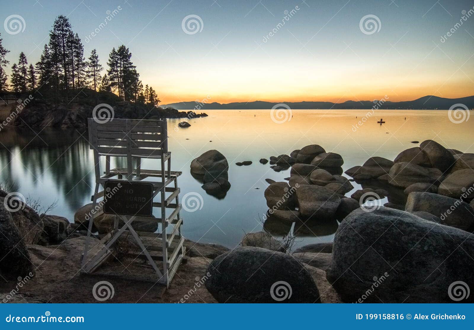 Lake Tahoe Sunset Landscape Nevada Side Stock Photo - Image of peaceful ...