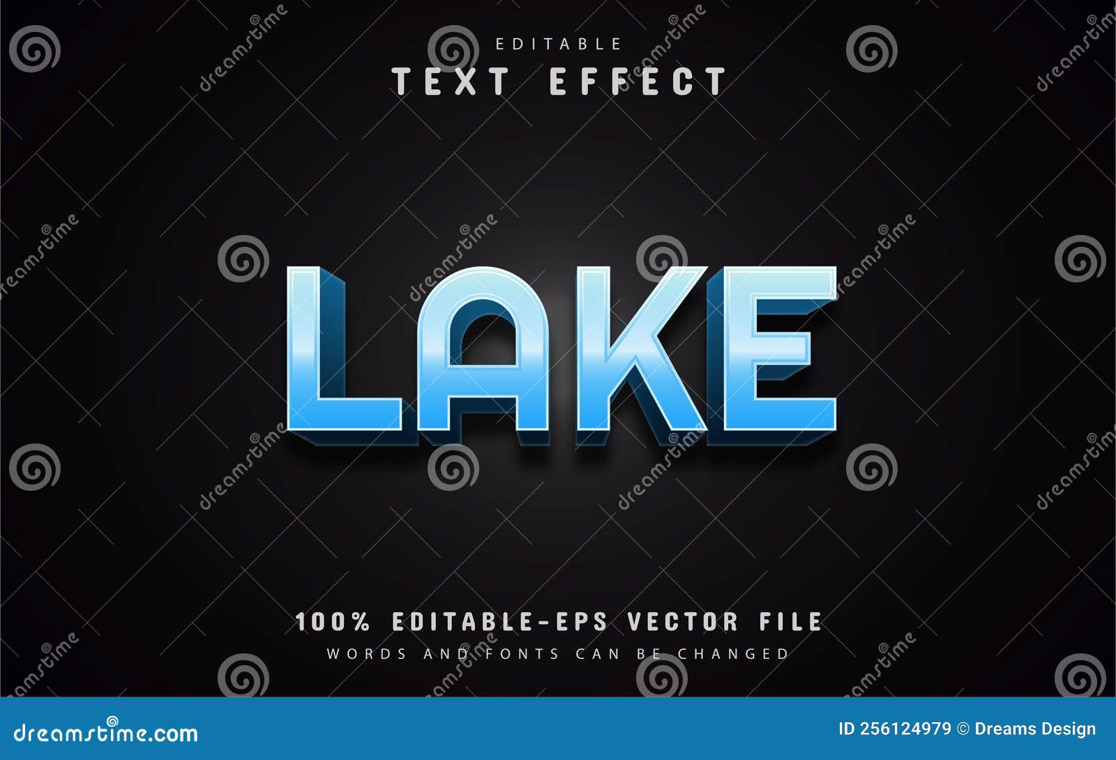 Lake text effects stock vector. Illustration of vacation - 256124979