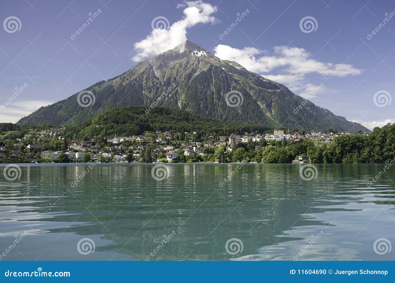 Lake Thun and Mount Niesen, Switzerland Stock Photo - Image of suisse ...
