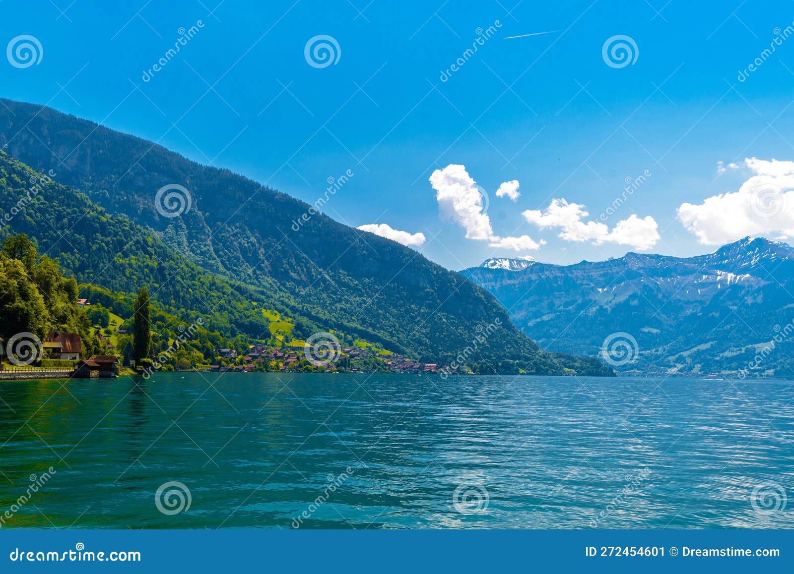 Lake Thun and Mountains, Thunersee Bern Switzerland Stock Image - Image ...