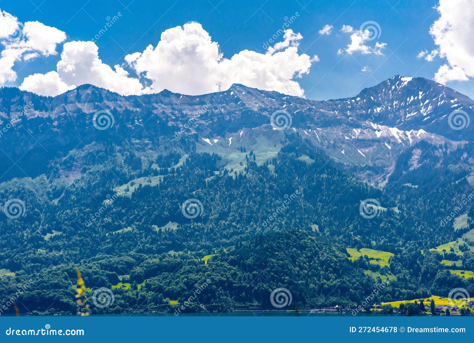 Lake Thun and Mountains, Thunersee Bern Switzerland Stock Photo - Image ...