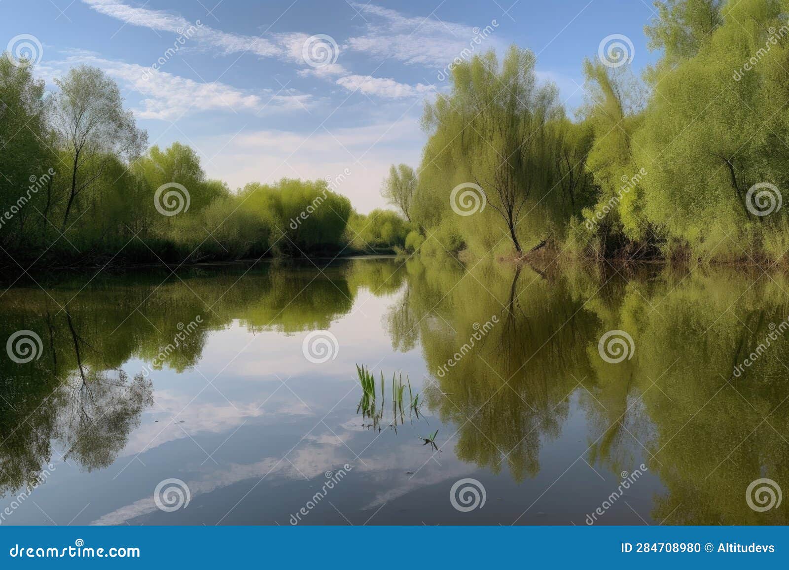 Lake, with Tranquil Reflections and Bird Song in the Background, for a ...