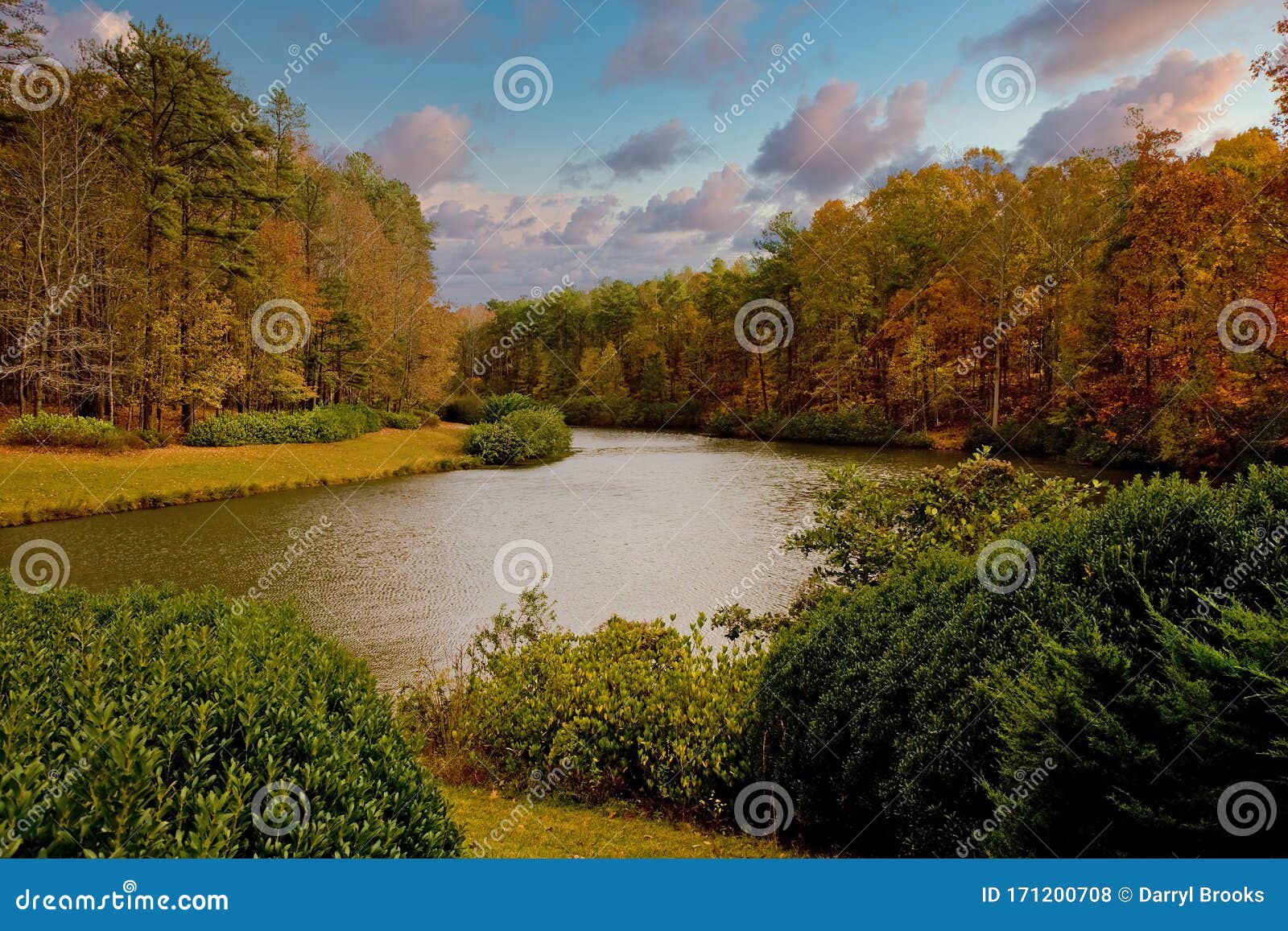 Autumn Lake at Dusk stock photo. Image of scenery, forest - 171200708