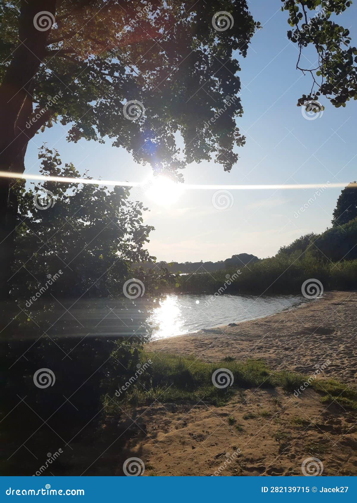 Lake in Tuchom Poland stock image. Image of morning - 282139715