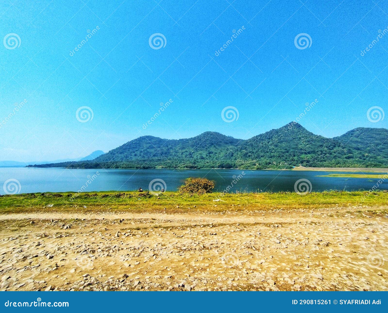 Lake under the foothills stock image. Image of mountain - 290815261