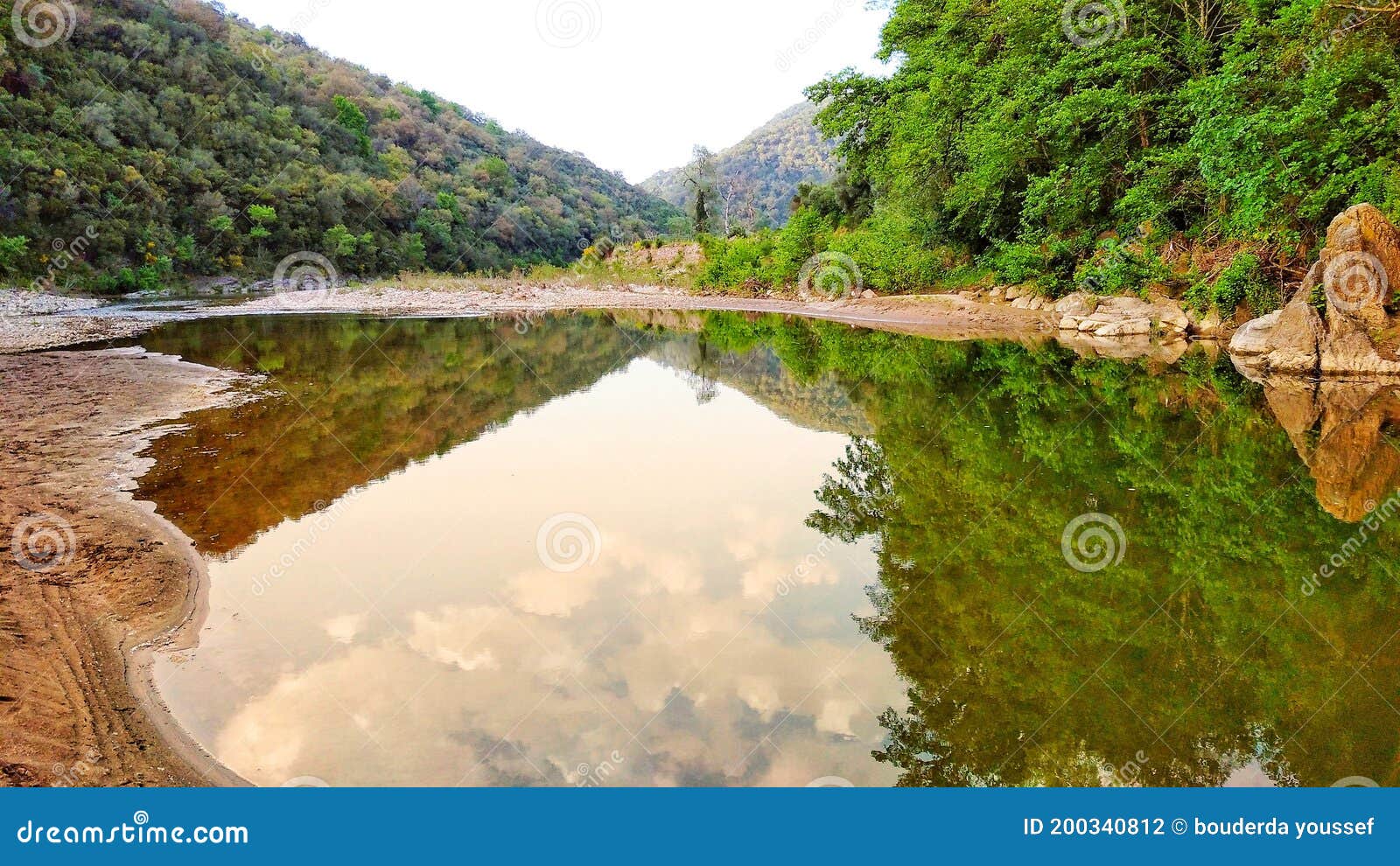 Lake at the Valley of El Ancer Stock Photo - Image of pond, landscape ...