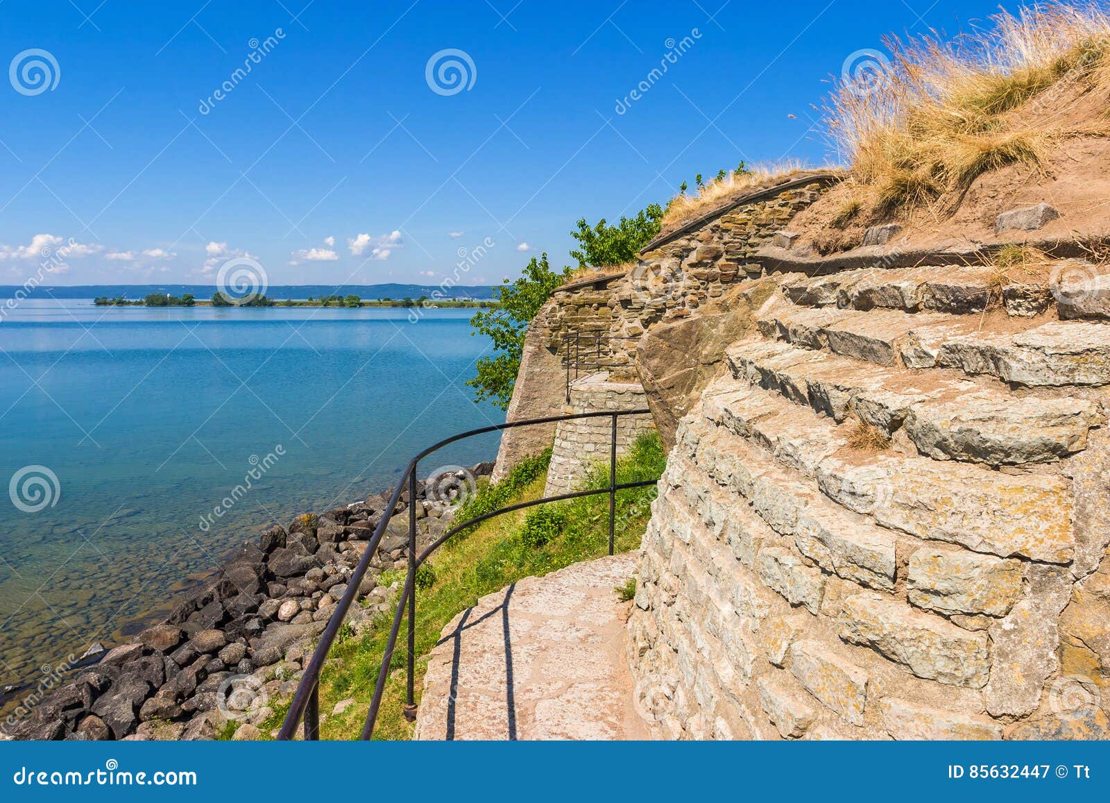 Lake Vattern from a Castle Ruin Stock Image - Image of still, fortress ...