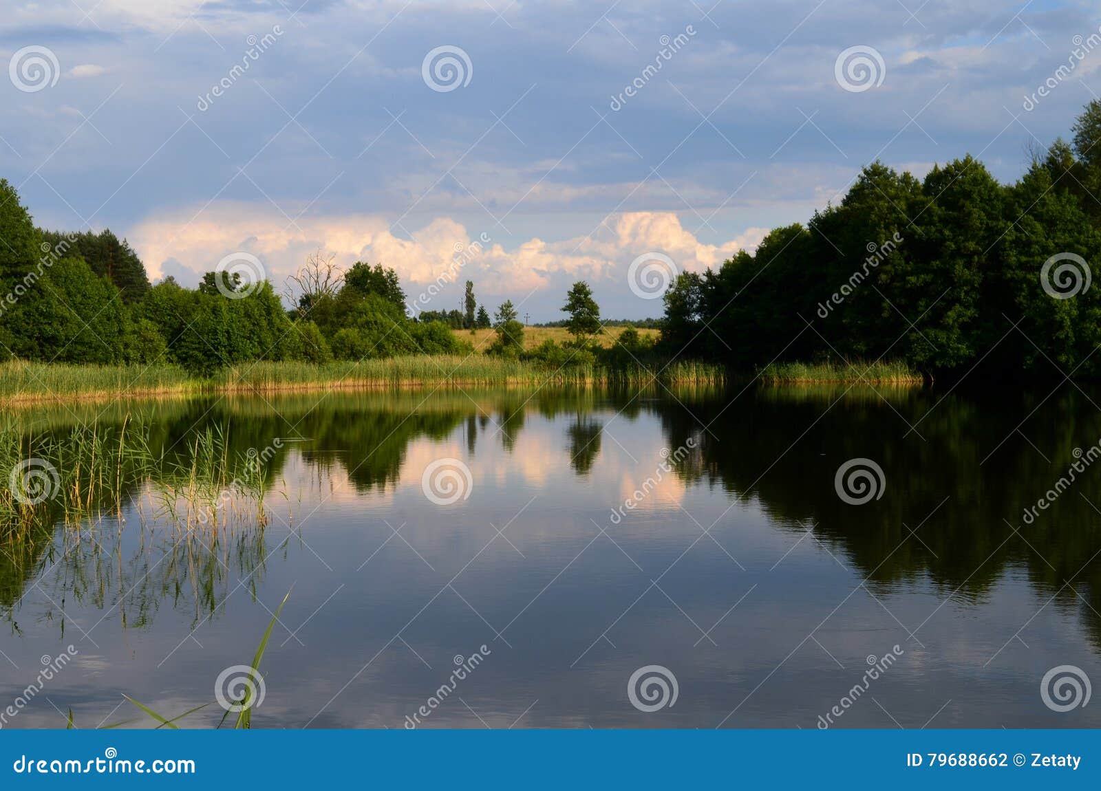 Lake viev poland stock photo. Image of cool, clouds, classic - 79688662