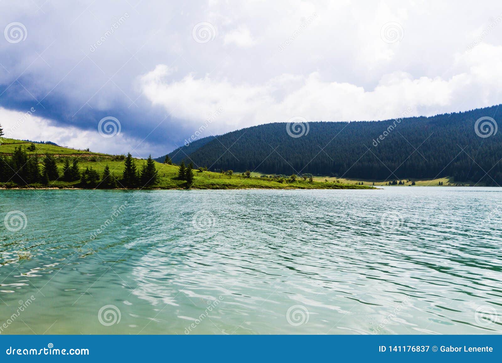 Lake view in a bad weather stock image. Image of surface - 141176837