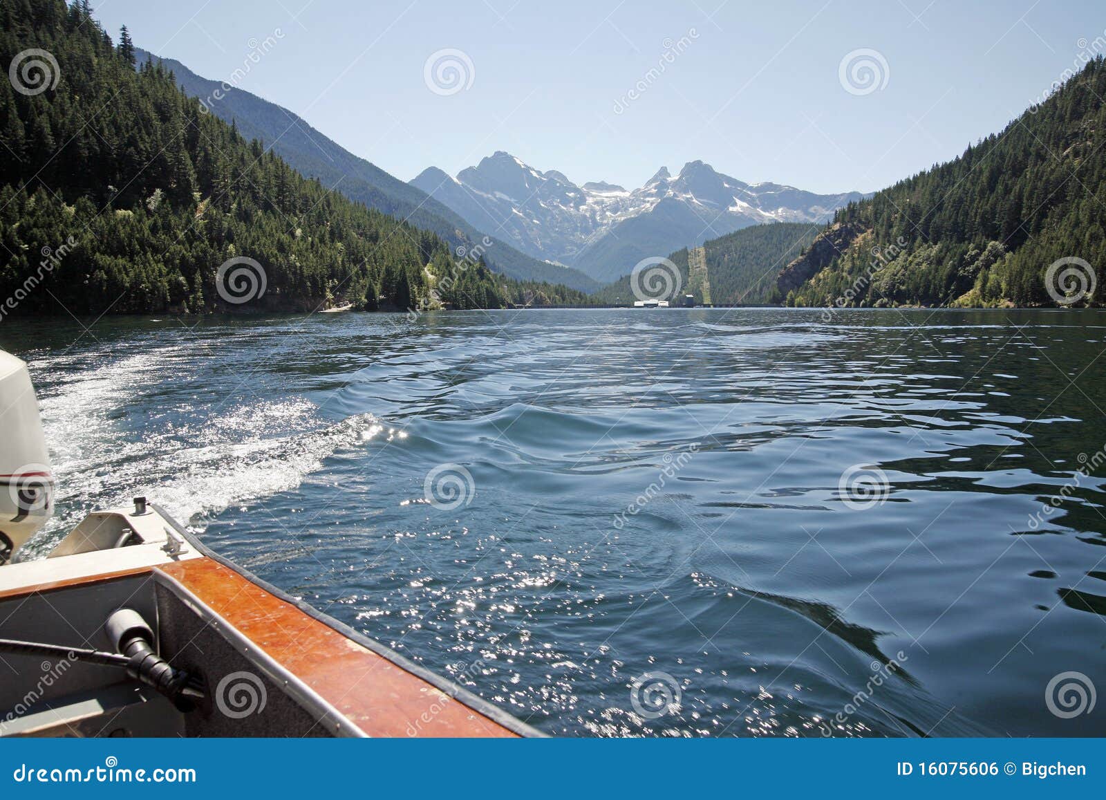 Lake view from boat stock photo. Image of summer, cold - 16075606