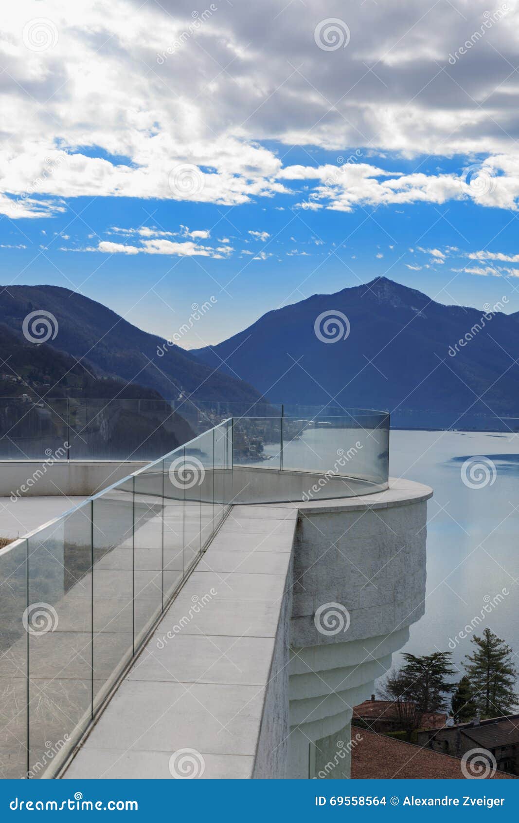 Lake view from a building stock photo. Image of view - 69558564