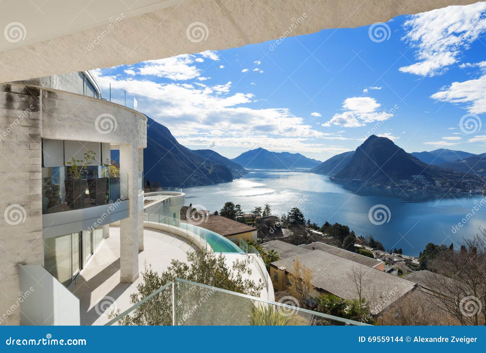 Lake view from a building stock photo. Image of panoramic - 69559144